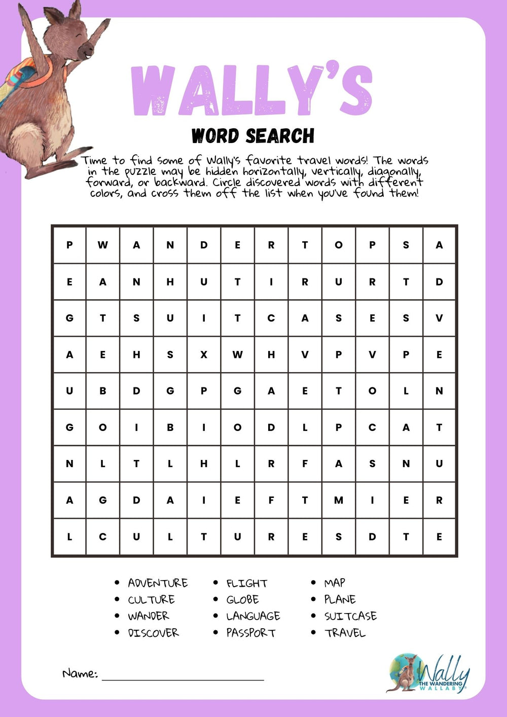 All Products – Wally the Wandering Wallaby